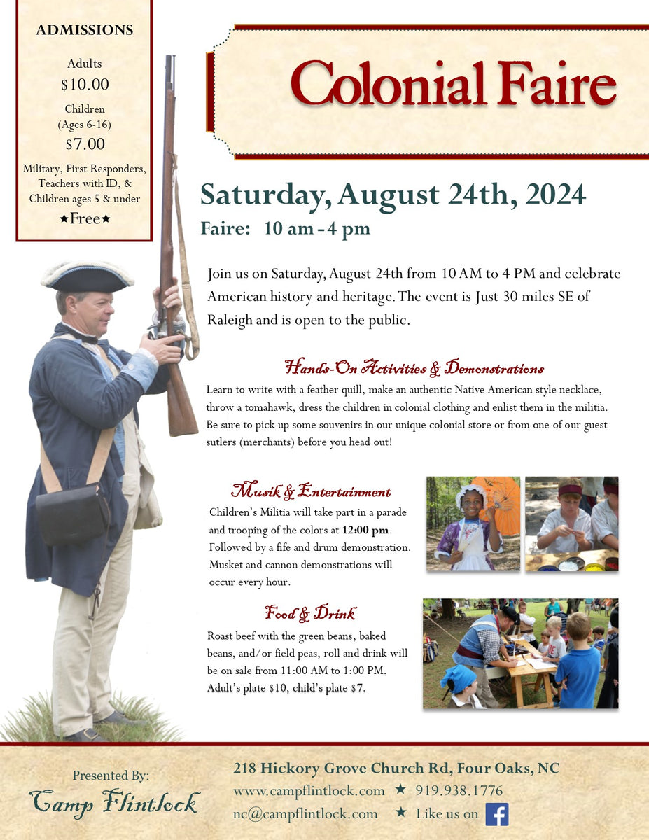 Camp Flintlock Annual Colonial Faire